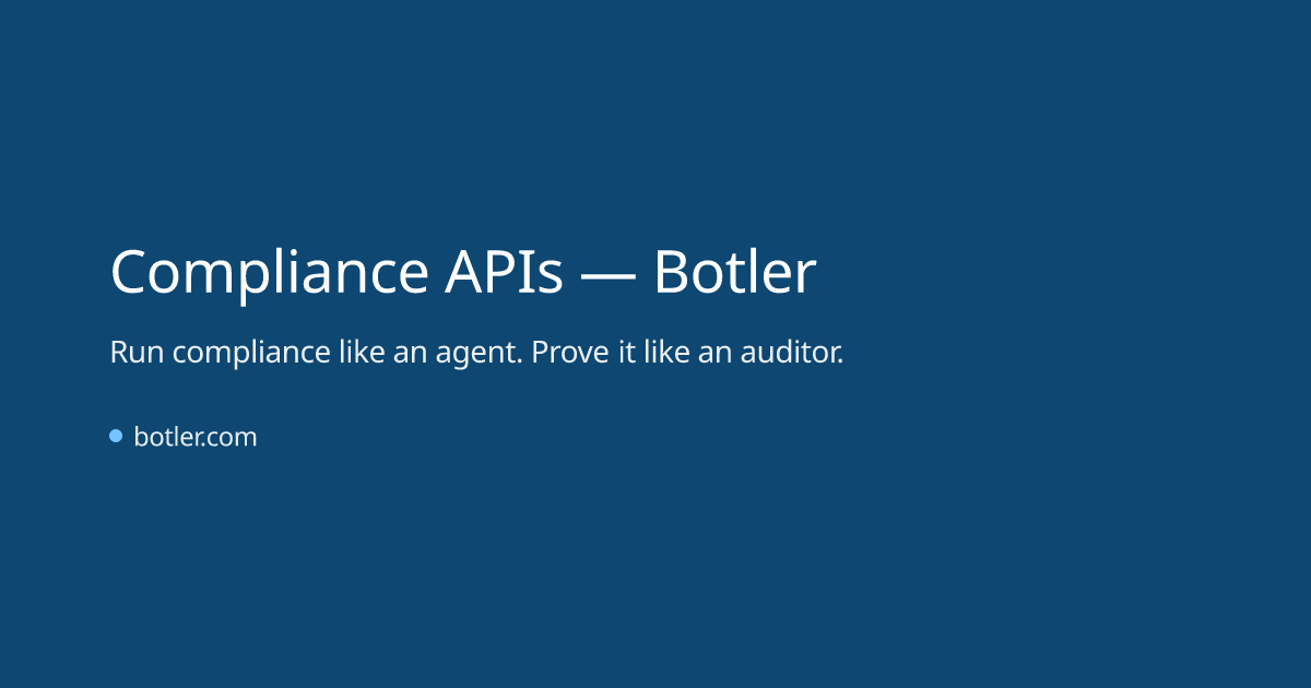 Compliance APIs — Botler